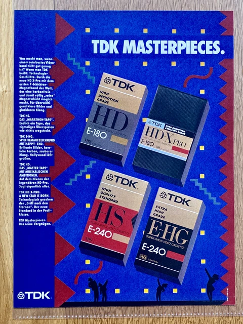 TDK MASTERPIECES VHS Video Tape Original 1987 Vintage Advert Werbung ...