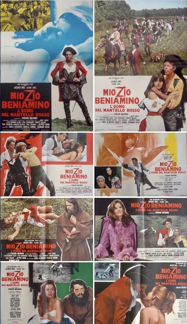 Mon Oncle Benjamin Italian Fotobusta Movie Posters X8 Jacques Brel 1969