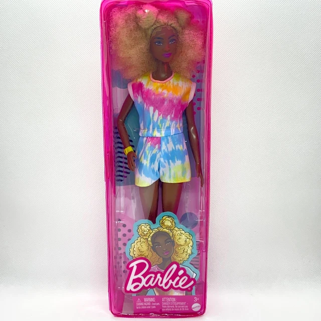 POUPÉE BARBIE FASHIONISTAS #180 Afro blonde combishort tie dye ...