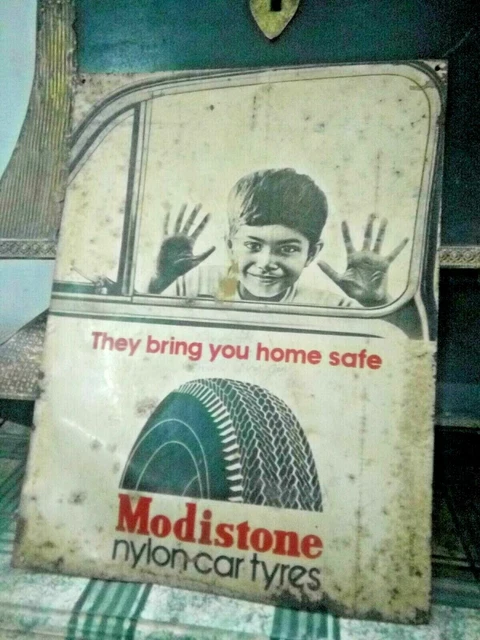 OLD VINTAGE SIGN Board Advertising Modistone Nylon Tyres Collectible ...