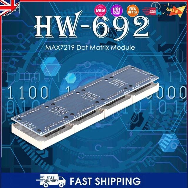 MAX7219 8X8 DOT Matrix Module Microcontroller Module MCU LED Display ...