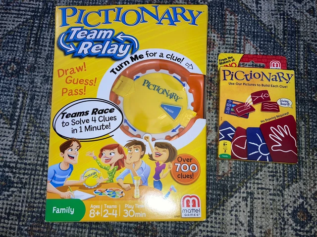 LOT PICTIONARY TEAM Relay Family Jeu de Cartes Pictionnaire Mattel 8 ...
