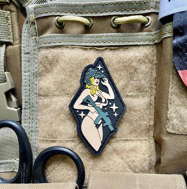 PVC PATCH SEXY Military Girl NVG Pin-Up Style Color Tactical Morale Badge VeIcro £24.86 ...