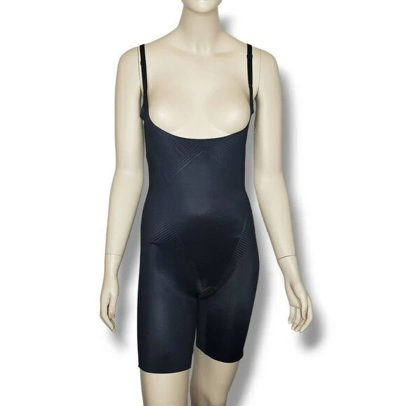 SPANX INVISIBLE SHAPING Open Bust Mid Thigh Bodysuit Women Medium ...