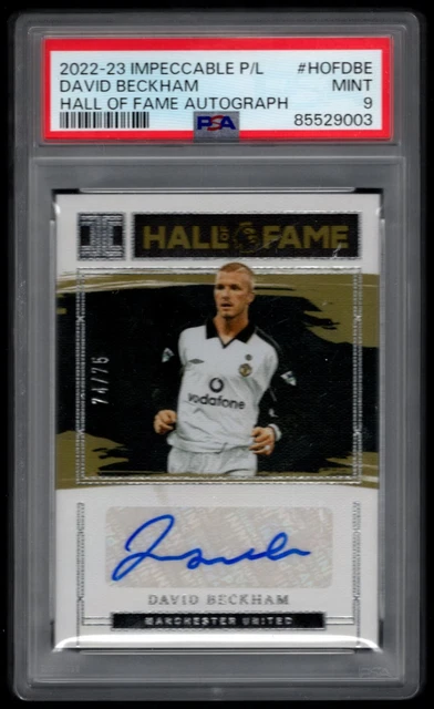 2022 IMPECCABLE P/L David Beckham Hall of Fame autographe auto /75 PSA ...