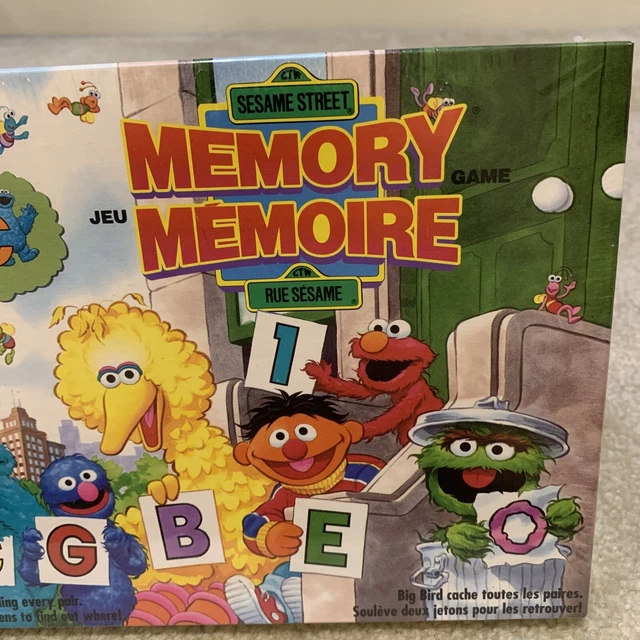 SESAME STREET MEMORY Game 72 Big Bird Tokens Tray Milton Bradley MB ...