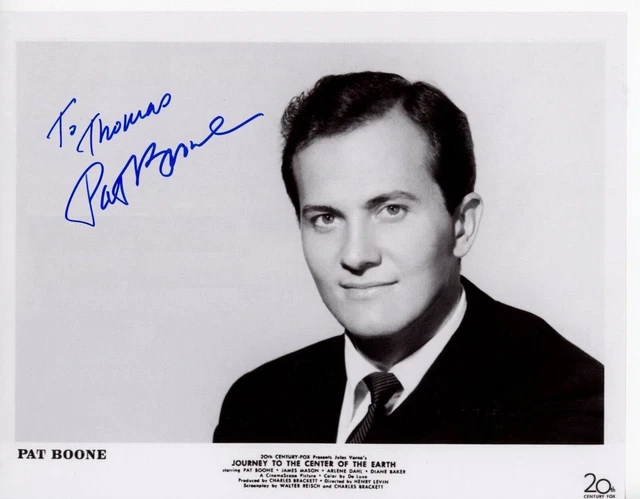 AUTOGRAFIADA 8X10 FOTO Pat Boone Singer, Compositor, Actor, Writer, TV ...