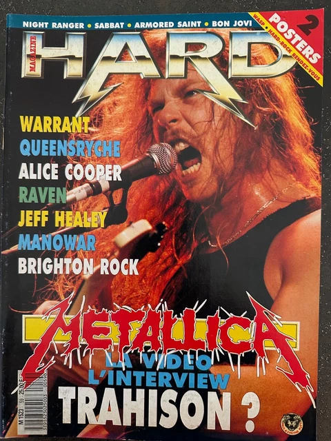 HARD ROCK MAGAZINE n°59, Metallica, Manowar, Alice Cooper, Warrant ...