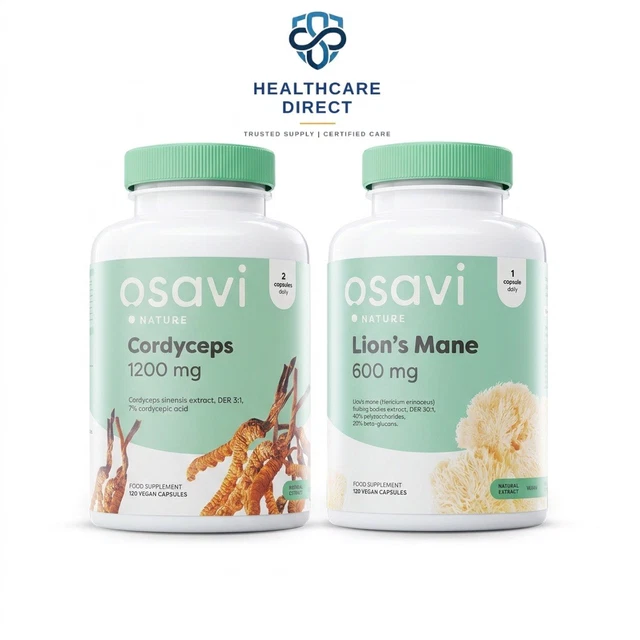 OSAVI® LION'S MANE & Cordyceps Duo | Brain Focus Energy | 120+120 Caps ...