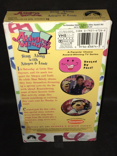 NICK JR ALLEGRA'S WINDOW - SING ALONG WITH ALLEGRA & LINDI VHS Tape ...