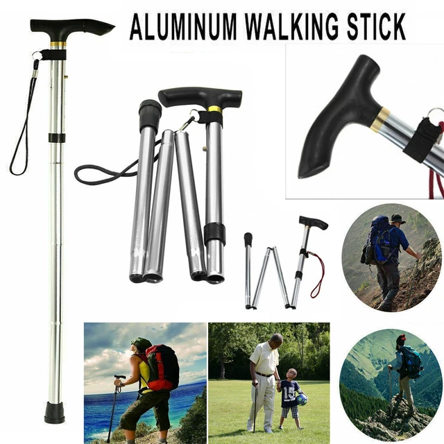 WALKING STICK EASY Folding Aluminium Height Adjustable Lightweight ...