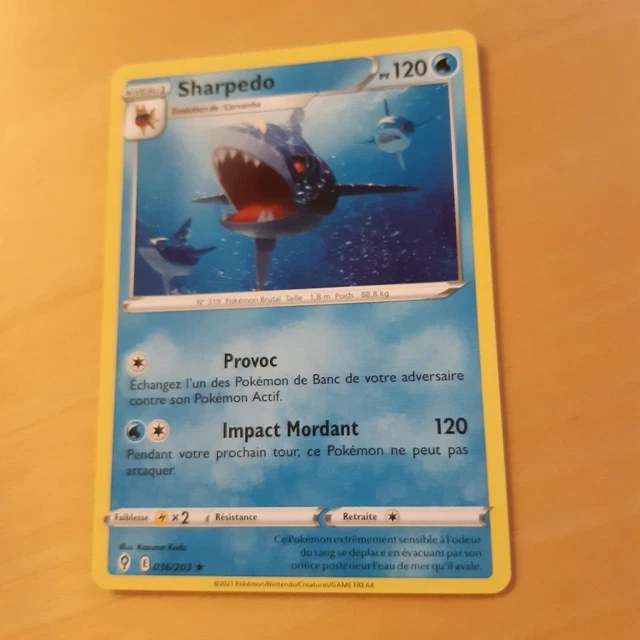CARTE POKÉMON SHARPEDO - Épée et Bouclier - Évolution Céleste - Rare ...