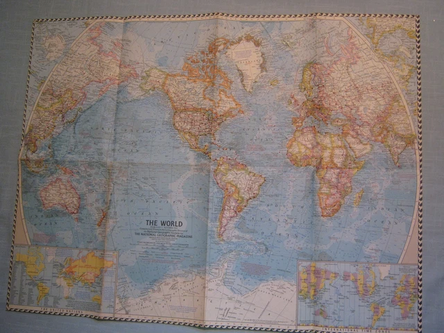 VINTAGE THE WORLD WALL MAP National Geographic November 1960 £2.42 ...