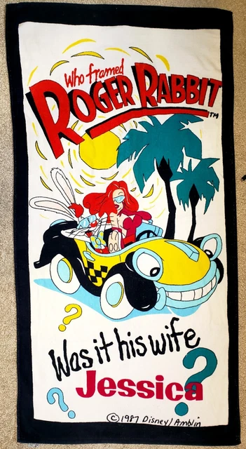 1987 DISNEY AMBLIN Who Framed Roger Rabbit JESSICA RABBIT Large Beach ...