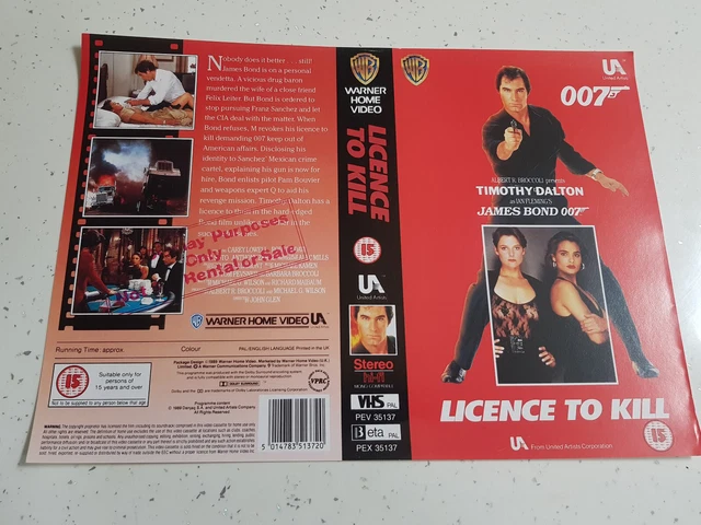 LICENCE TO KILL - Sample VHS Video Sleeve - Large Box - 007 James Bond £3.99 - PicClick UK
