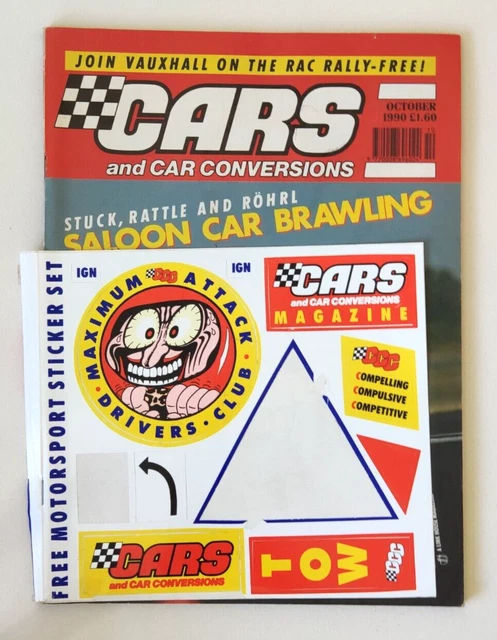 CARS AND CAR Conversions Magazine October 1990 Stickers and Supplement ...