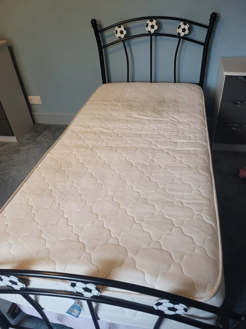 SINGLE METAL FOOTBALL Theme Bed with Pull Out Trundle Guest Bed ...