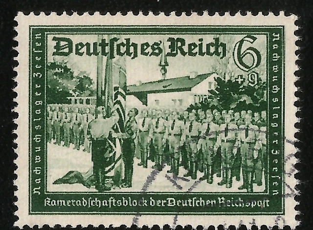 1940S NAZI Germany Hitler Raising Nazi the Swastika Flag Green Stamp $9 ...