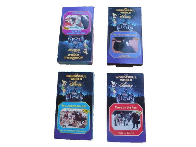 WONDERFUL WORLD OF Disney VHS Video Tapes Double Features NTSC 4 Tape ...