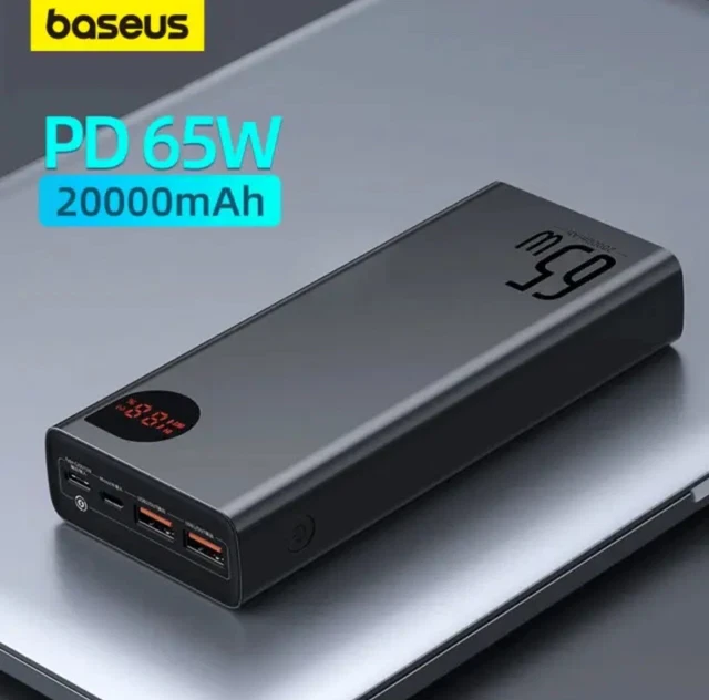 BASEUS POWER BANK, 65W 20000mAh Laptop Portable Charger, Fast Charging ...