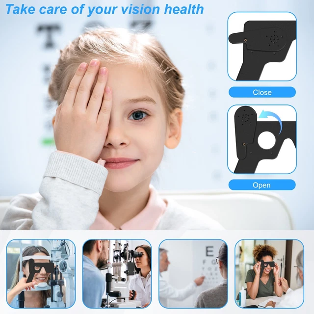 PROFESSIONAL OPHTHALMIC LORGNETTE 17 Pinhole Black Plastic Test Eye8652 ...