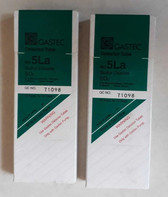 GASTEC 5LA SULFUR dioxide detector tube 0.5-60ppm , 2-30ppm £121.66 ...