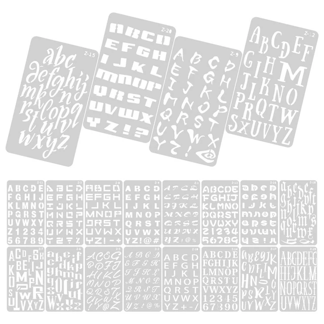 20 SHEETS LETTER Template Ruler Stencils Letters for Crafts Alphabet ...