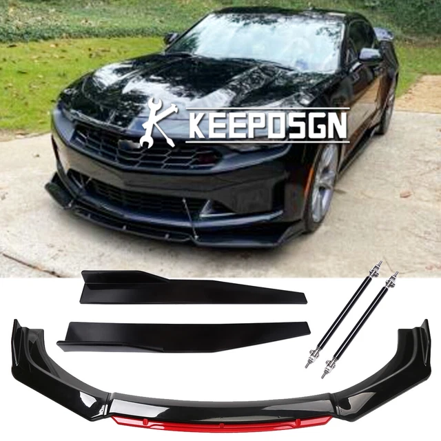FOR CHEVROLET CAMARO Red Front Lip Splitter 74.5CM Side Skirt Winglet ...