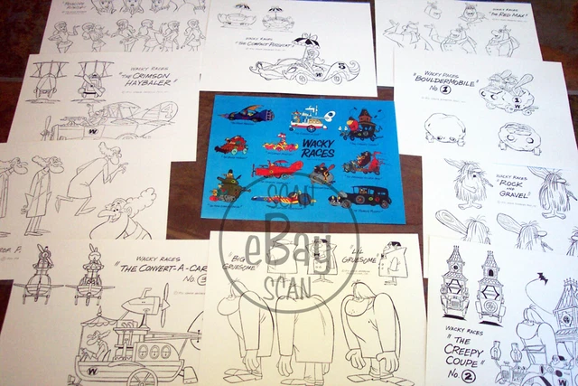 WACKY RACES ANIMATORS' MODEL SHEETS HANNA BARBERA Studio Artist ...
