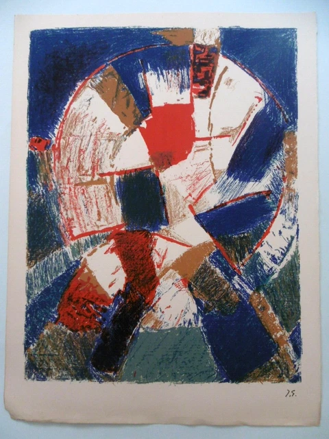 GERMAIN JACQUES LITHOGRAPHIE Bauhaus Kandinsky Léger Fautrier Signé au ...