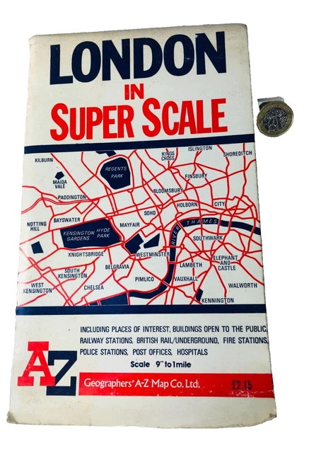 AZ MAP LONDON in Super Scale Tourist Collectable Vintage ra EUR 40,81 ...