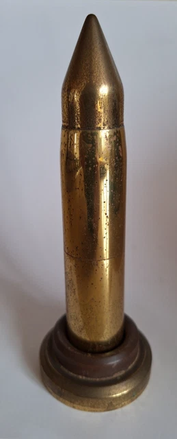 LARGE VINTAGE TRENCH Art Brass Lighter made from a Shell/Bullet and ...