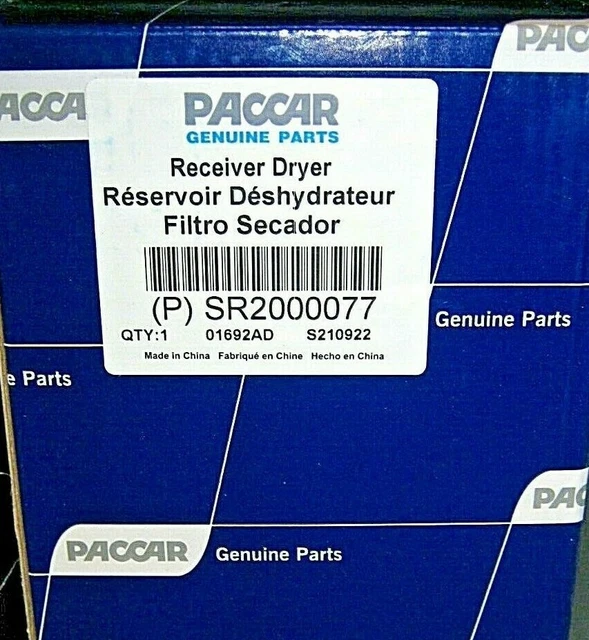 ~NEW GENUINE PACCAR Part~Oem~Receiver / Dryer Qckdis 3"X10-1/8 R134A ...