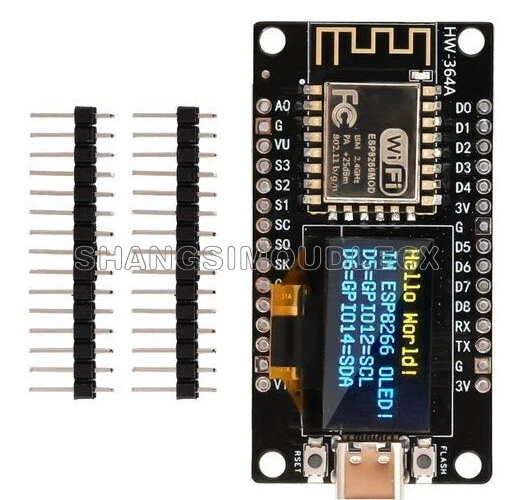 Usb C Nodemcu Esp8266 Development Board W 0 96 Oled Display Ch340 Driver New Eur 5 15 Picclick De