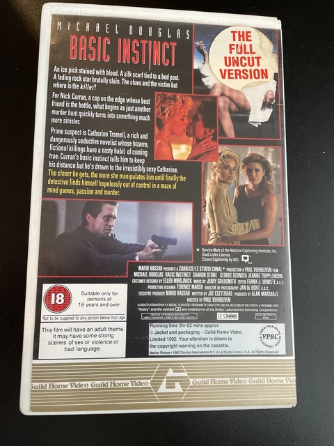 BASIC INSTINCT (VHS) 1992 Big Box, Michael Douglas, Sharon Stone Movie Classic £10.99 - PicClick UK