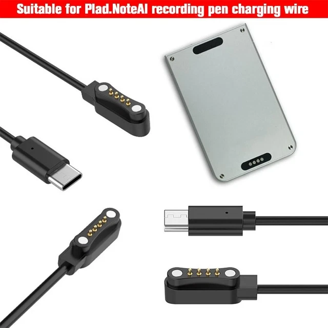 FOR PLAUD NOTE AI Voice Recorder Magnetic Charger C-port 100cm Charging ...