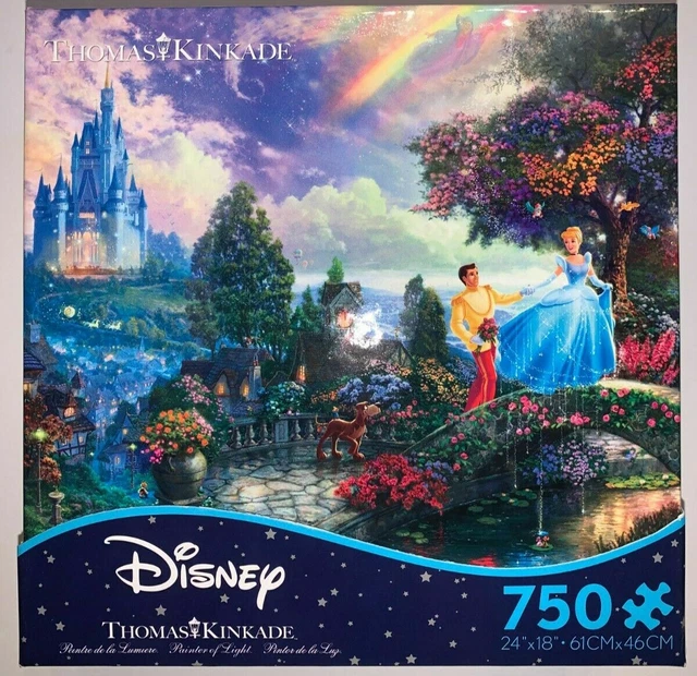 THOMAS KINKADE DISNEY Cinderellas Wishes Upon A Dream 750 Piece Jigsaw ...