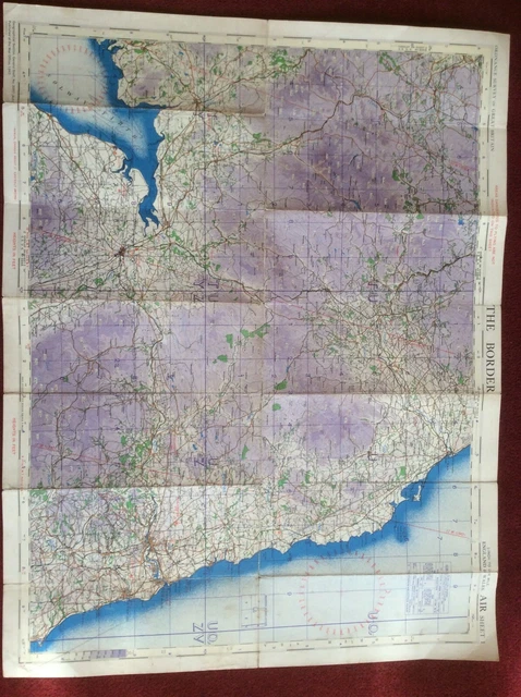ORIGINAL WW2 R.A.F. Navigator's Flying Map Airfields 1942, Carlisle ...