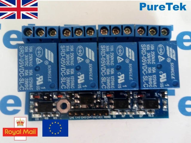 4 CHANNEL 3.3V/5V 10A Relay Module for Arduino RPi ESP8266 ESP32 £7.45 ... 4 CHANNEL 3.3V/5V 10A Relay Module for Arduino RPi ESP8266 ESP32 £7.45 ...