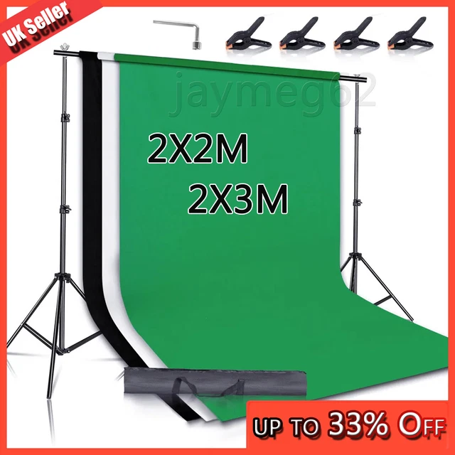 3M BACKDROP STAND KIT Studio White Background Support Green Screen ...