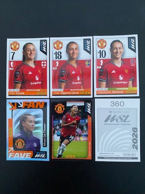PANINI WSL 2025/26 - Man Utd - Football Stickers - Mint Condition ...