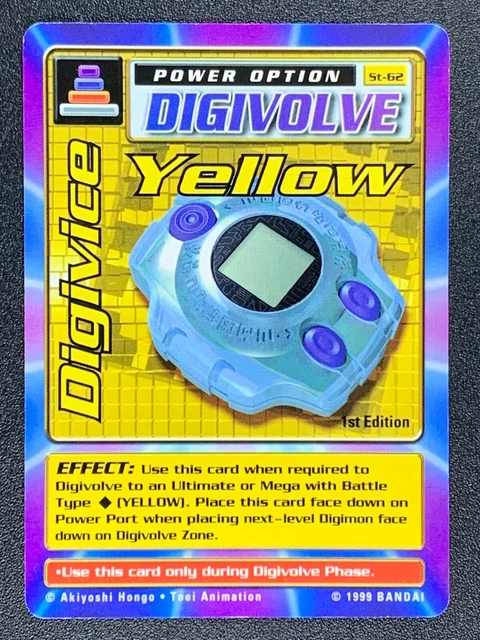 DIGIVICE YELLOW ST-62 Digimon Digital Monsters Bandai 1999 NonFoil 1st ...