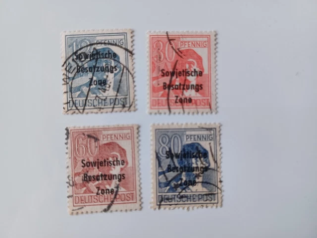 BRIEFMARKEN ALLIIERTE BESETZUNG 1948 Arbeiter überst. Sowj ...
