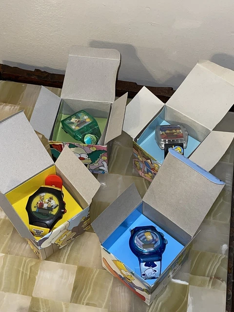 THE SIMPSONS TALKING Watch Collection, Set Of 4, NEW In Boxes, Burger ...