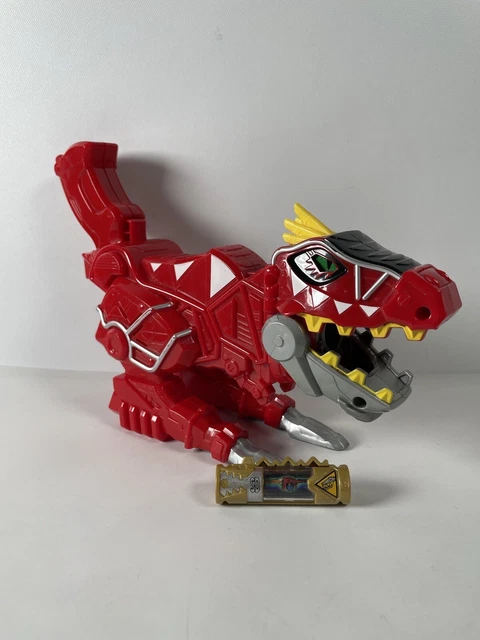 POWER RANGERS DELUXE Dino Super Charge Red T Rex Morpher Gun & Charger ...