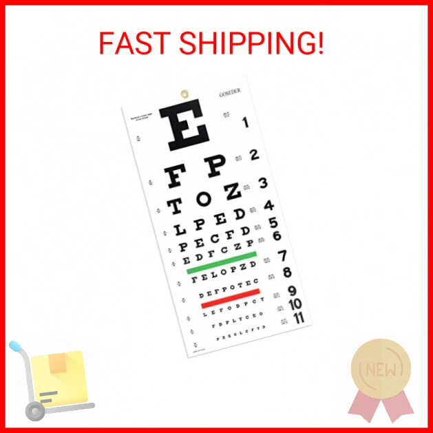 EYE CHART SNELLEN Eye Chart Wall Chart Snellen Charts for Eye Exams 10 ...