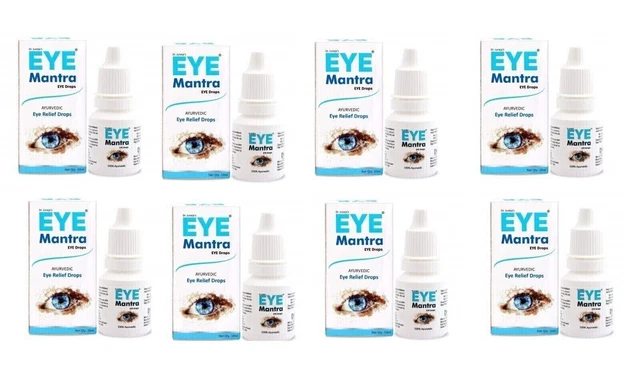 EYE MANTRA AYURVEDIC herbal Eye Drops (10ml x 8) organic cleanser best ...