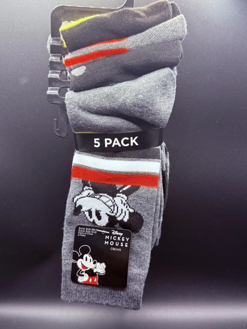 DISNEY MEN'S MICKEY Mouse 5 Pack Crew Socks (Z038) £9.16 - PicClick UK