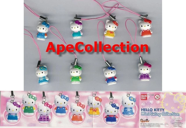 HELLO KITTY MINI SWING Collection Set 8 Figure Laccetto BANDAI Danglers ...