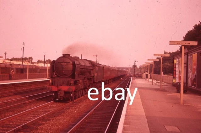 ORIGINAL 35MM RAILWAY SLIDE BR LNER STEAM LOCO 60130 AT HITCHIN in 6/63 ...